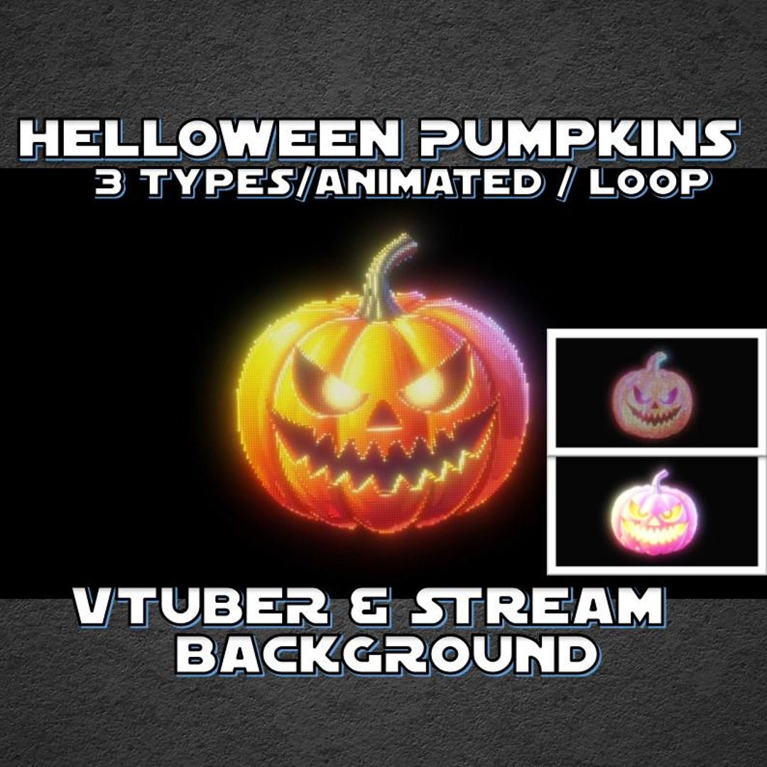ANIMATED VTUBER BACKGROUND | Helloween Pumpkins (loop, 1080p, Stream ...
