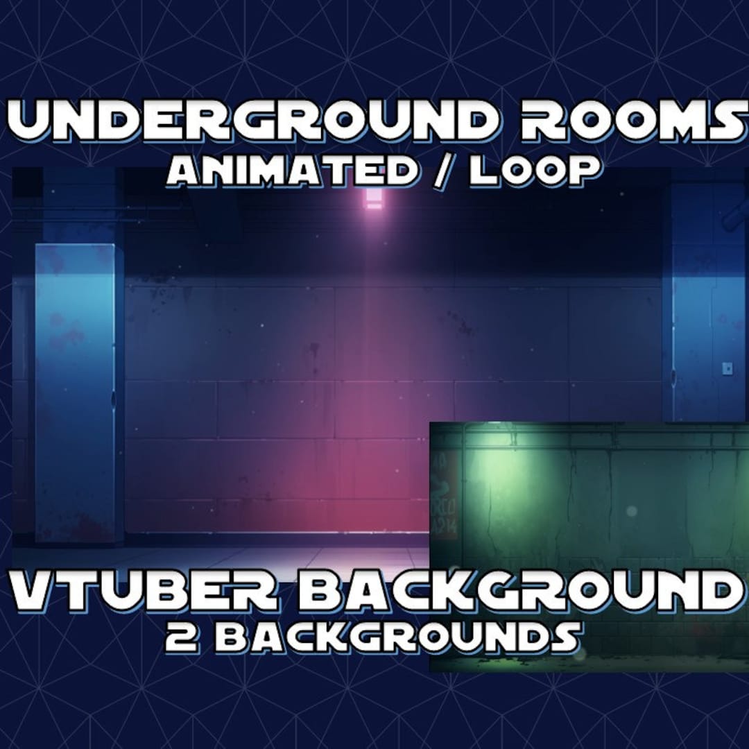 ANIMATED VTUBER BACKGROUND | Underground Rooms (loop, 1080p, Stream ...