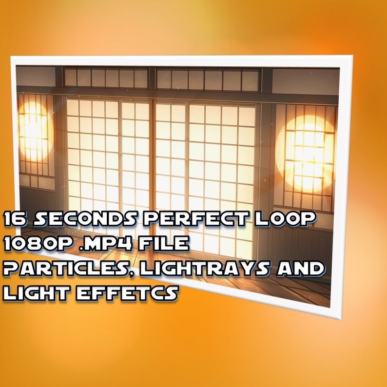 ANIMATED VTUBER BACKGROUND | Japanese Shoji Slide Doors Room (loop ...