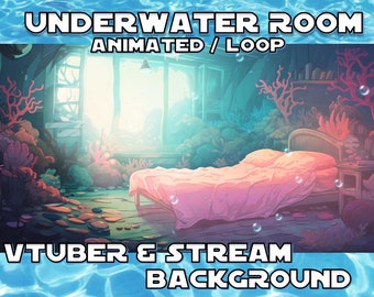 Animated Background for Twitch | Underwater Cozy Bubble Room | Ocean ...