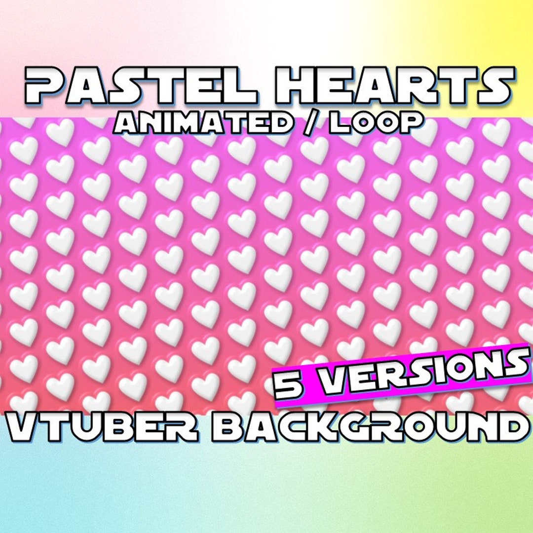 ANIMATED VTUBER BACKGROUND | Pastel Hearts (loop, 1080p, Stream ...