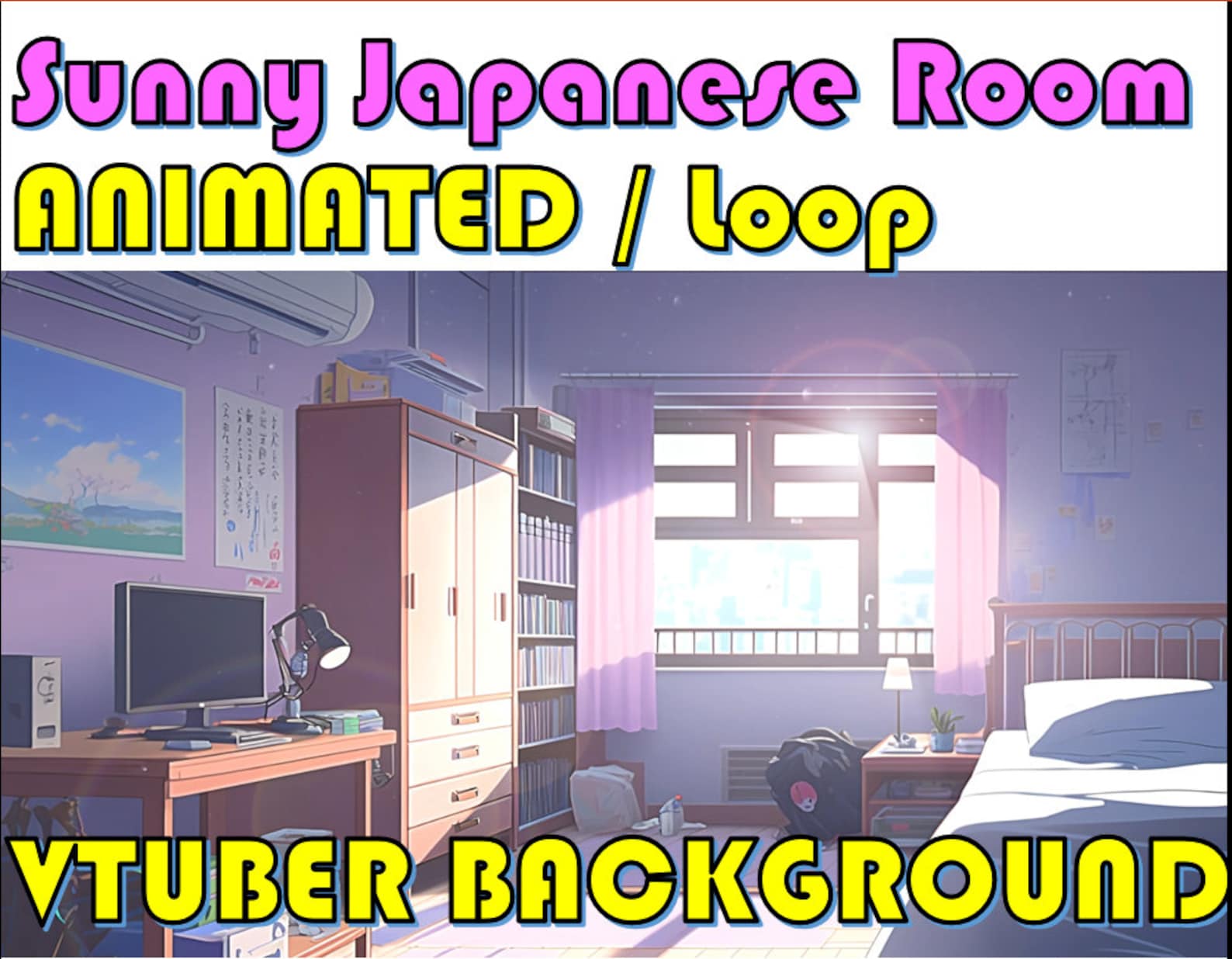 VTUBER ANIMATED BACKGROUND Modern Japanese Bedroom loop - Etsy