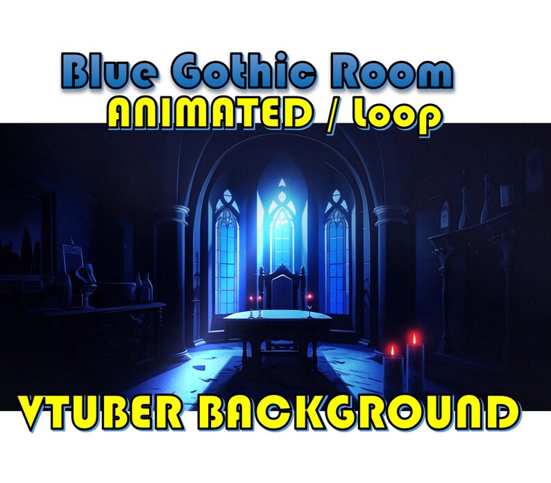 VTUBER ANIMATED BACKGROUND Blue Gothic Room loop 1080p - Etsy