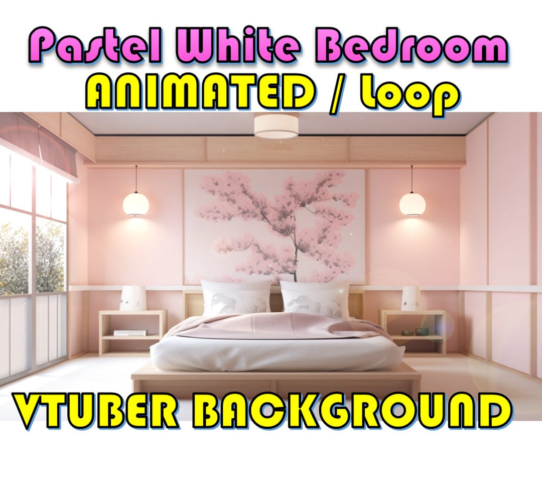 VTUBER ANIMATED BACKGROUND - Pastel White Bedroom (loop, 1080p) - Etsy
