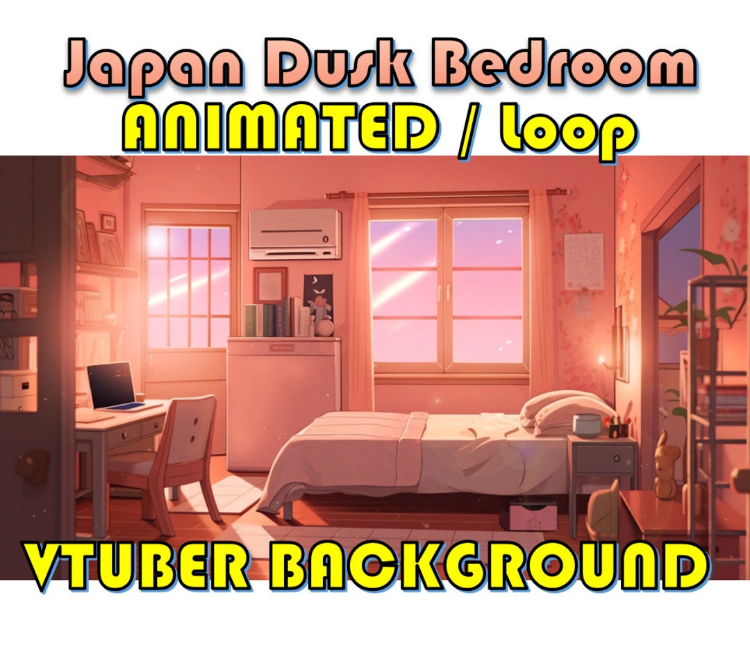 VTUBER ANIMATED BACKGROUND - Japanese Bedroom at Dusk (loop, 1080p) - Etsy