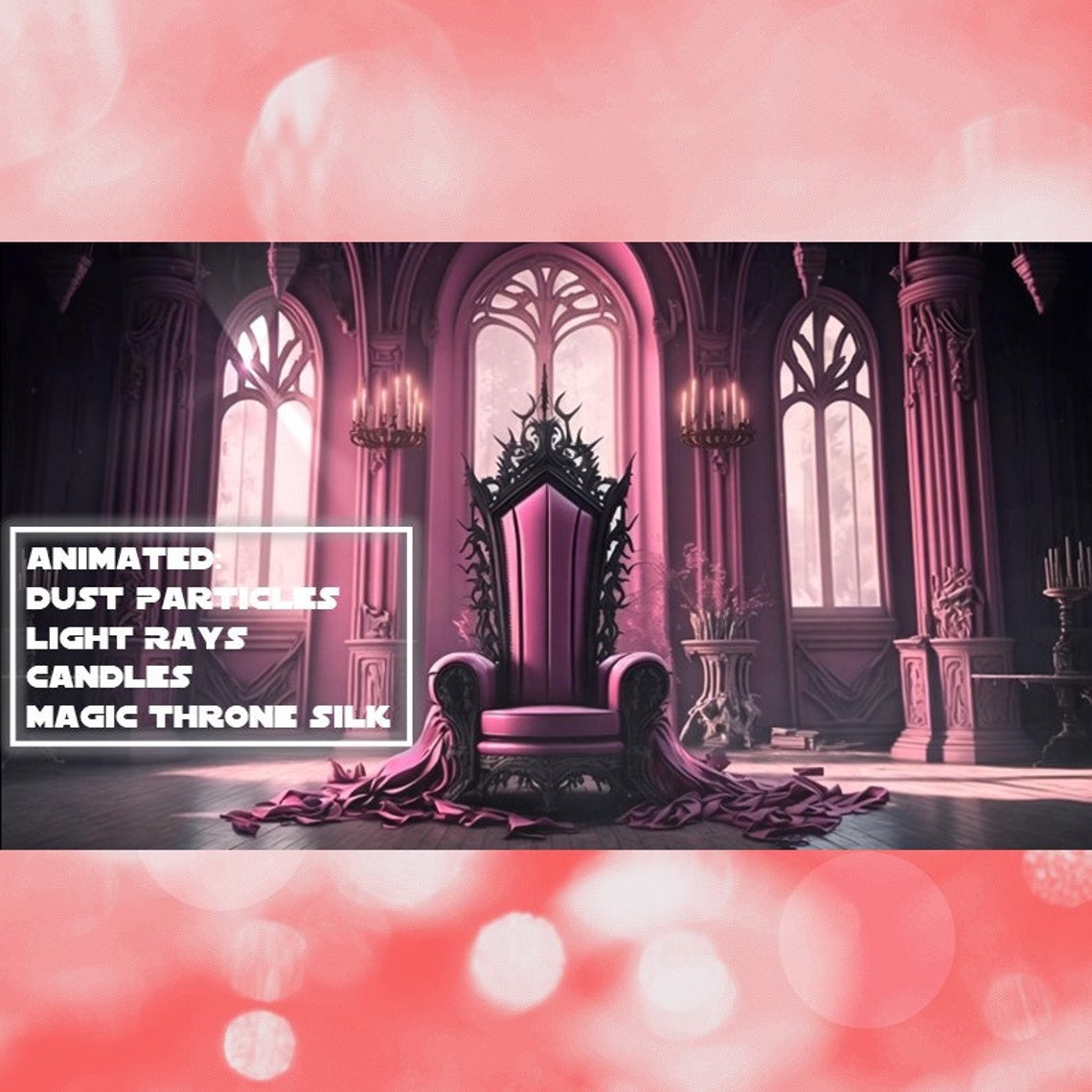 VTUBER ANIMATED BACKGROUND - Pink Gothic Throne Room (loop, 1080p) - Etsy