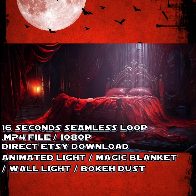 ANIMATED STREAM BACKGROUND Vampire Bedroom loop, 1080p, Stream Overlay ...