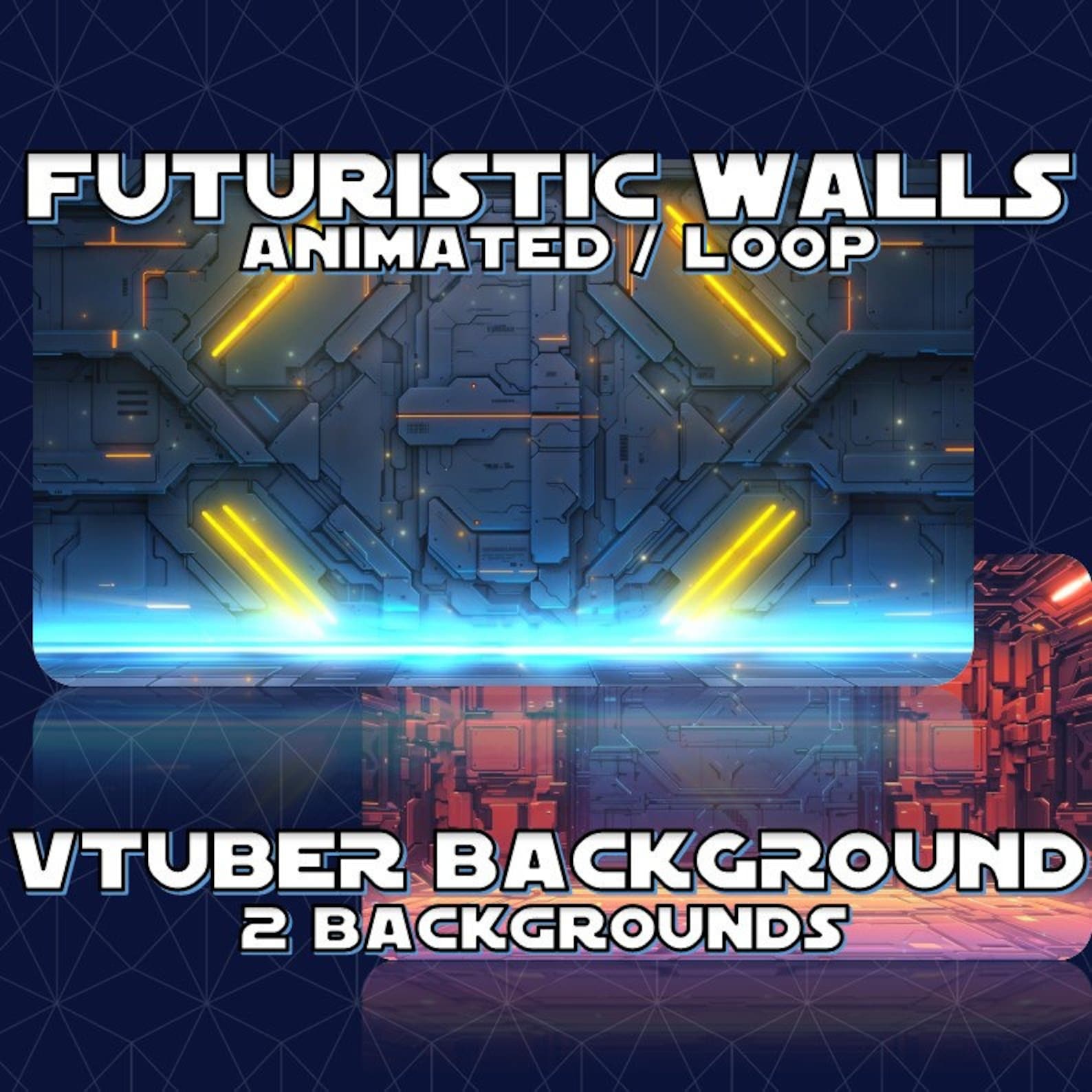 ANIMATED VTUBER BACKGROUND | Futuristic Walls (loop, 1080p, Stream ...