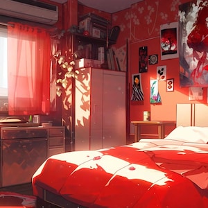 ANIMATED VTUBER BACKGROUND | Red Tokyo Room (loop, 1080p, Stream ...