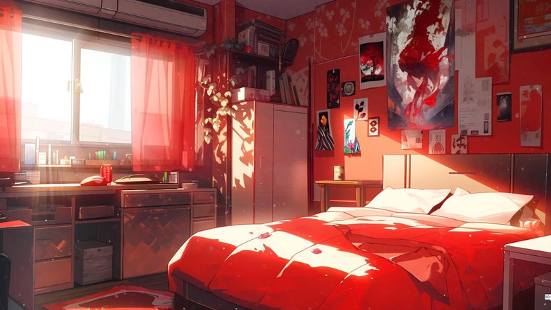 ANIMATED VTUBER BACKGROUND | Red Tokyo Room (loop, 1080p, Stream ...