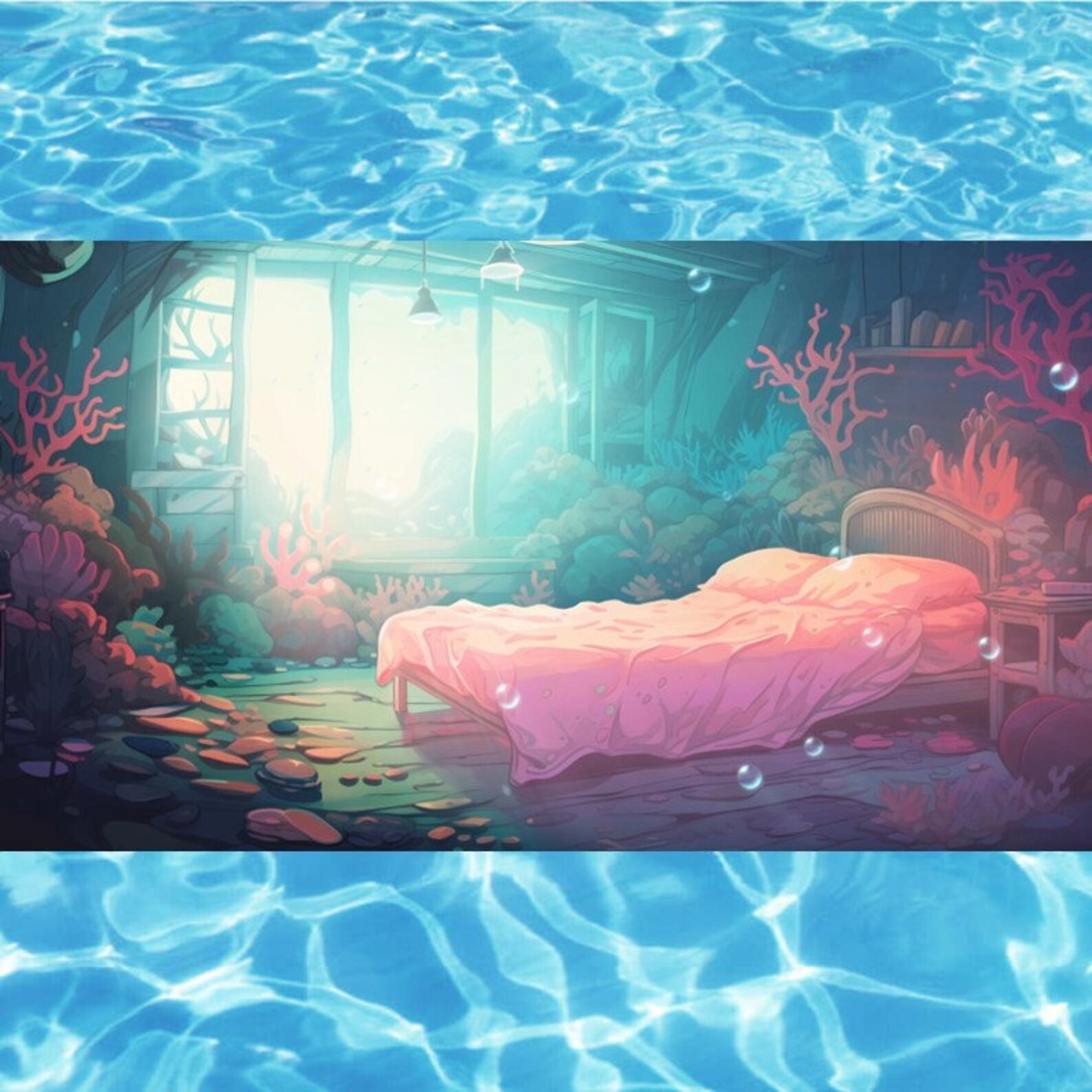 ANIMATED VTUBER BACKGROUND | Underwater Room (loop, 1080p, Stream ...