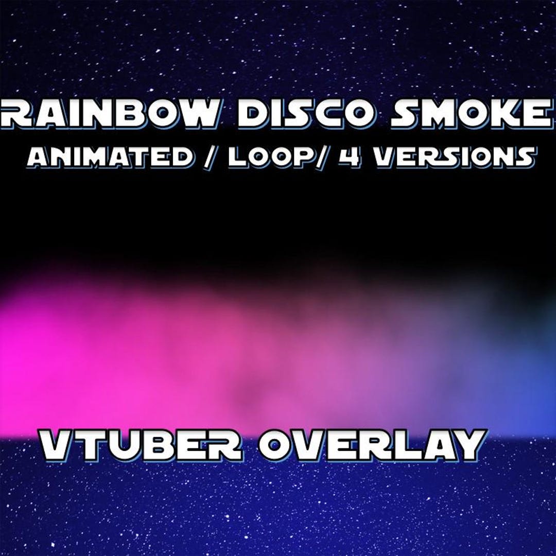 ANIMATED VTUBER DECORATION | Disco Rainbow Smoke(loop, 1080p, Stream ...