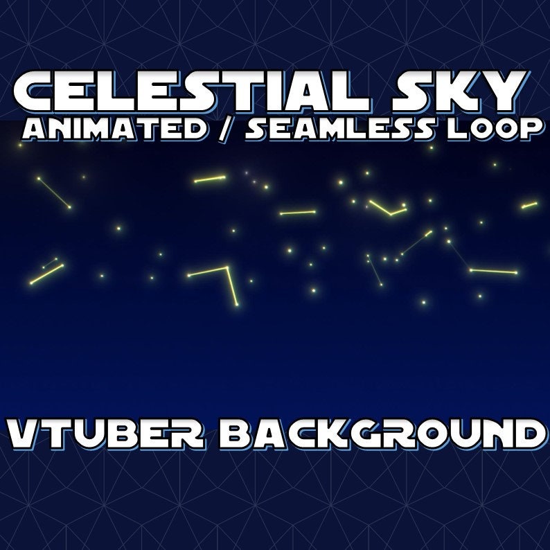 ANIMATED VTUBER BACKGROUND Celestial Skyloop, 1080p, Stream Overlay ...