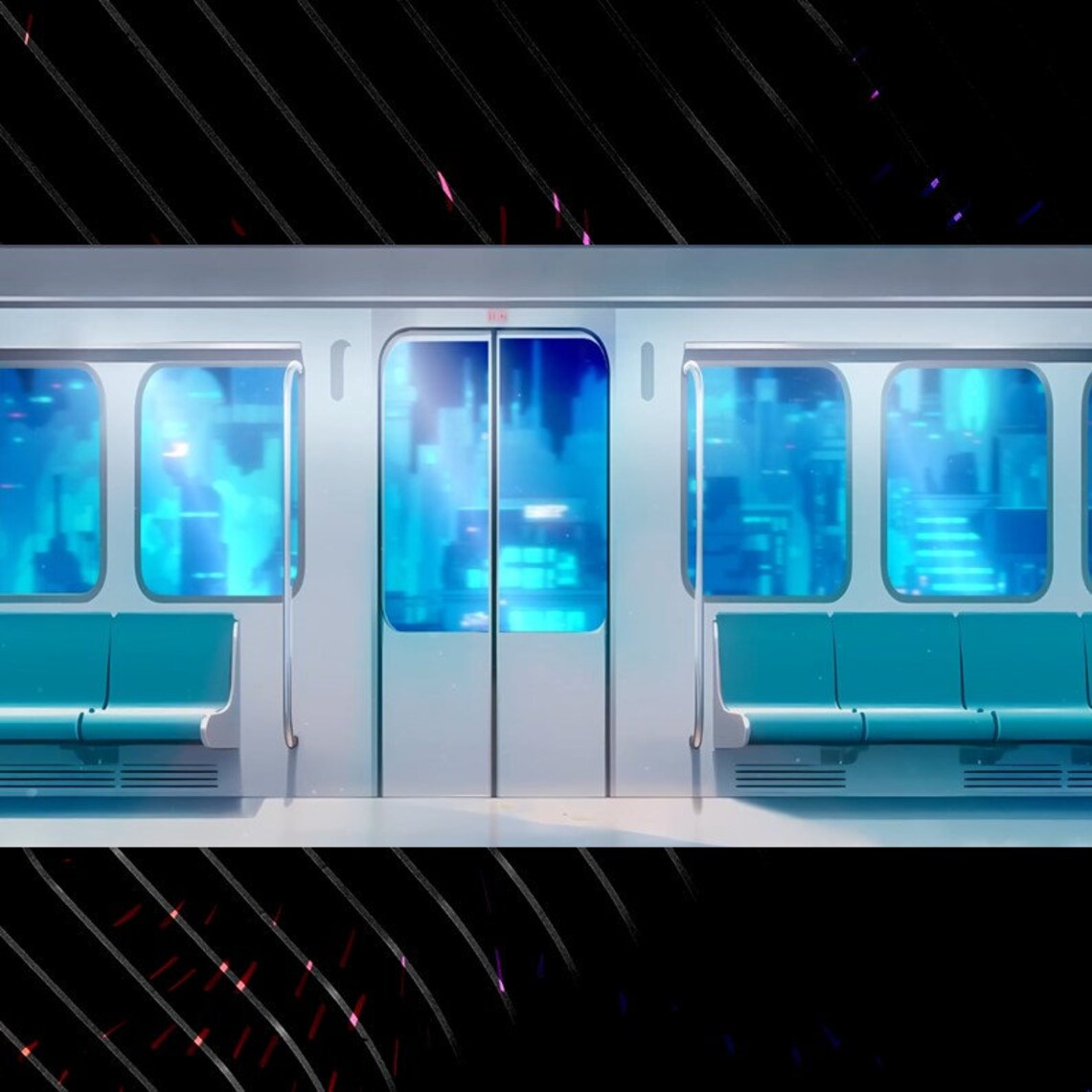 ANIMATED VTUBER BACKGROUND | Tokyo Night Train (loop, 1080p, Stream ...