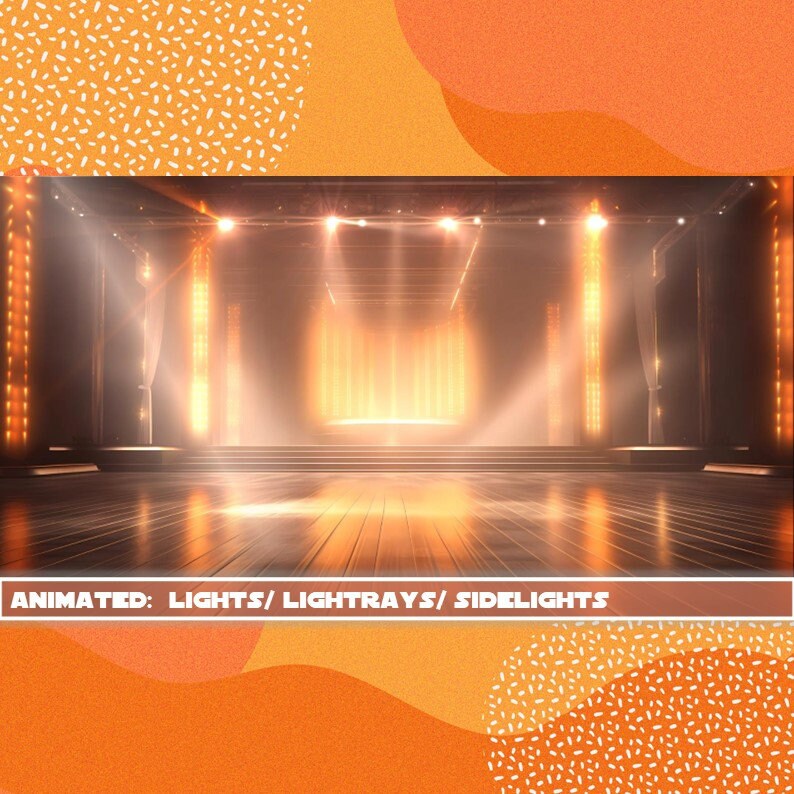 ANIMATED VTUBER BACKGROUND Orange Show Stage loop, 1080p, Stream ...