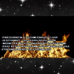 ANIMATED VTUBER DECORATION | Fire Transparent Overlay(loop, 1080p ...