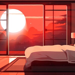 VTUBER ANIMATED BACKGROUND - Japanese Art Room (loop, 1080p, Stream ...