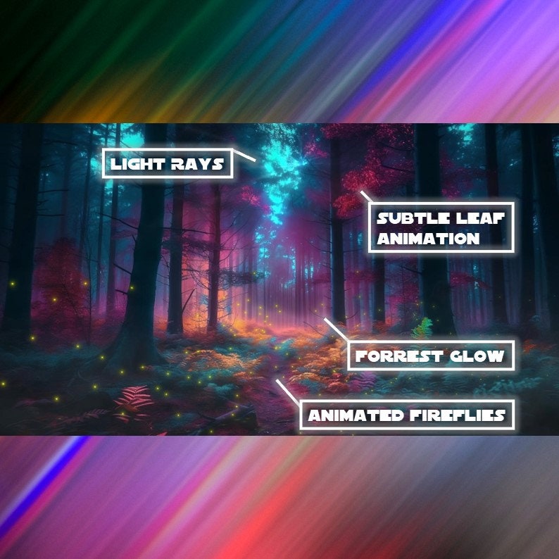 VTUBER ANIMATED BACKGROUND - Magic Firefly Forrest (loop | 1080p ...