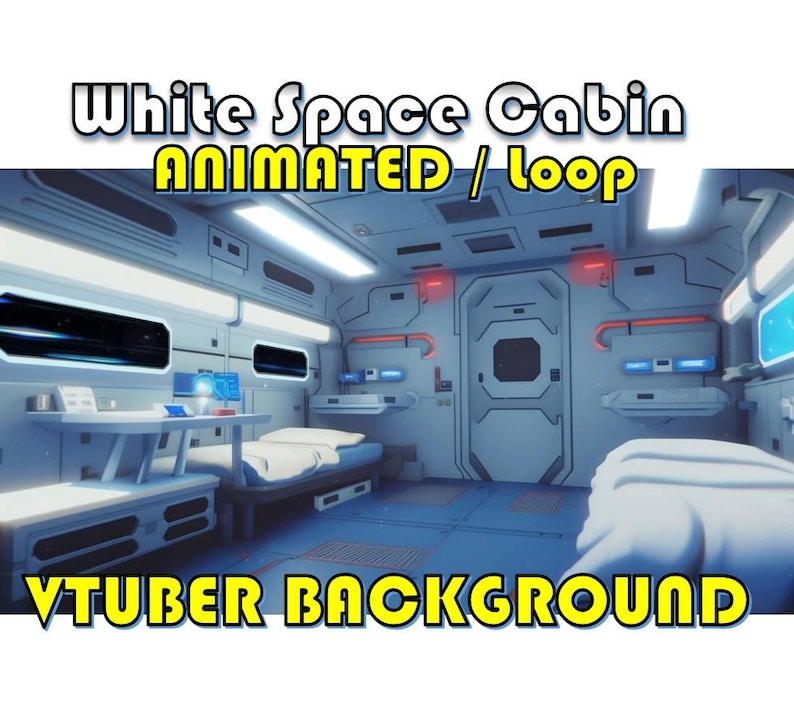 VTUBER ANIMATED BACKGROUND - White Space Cabin (loop, 1080p) - Etsy