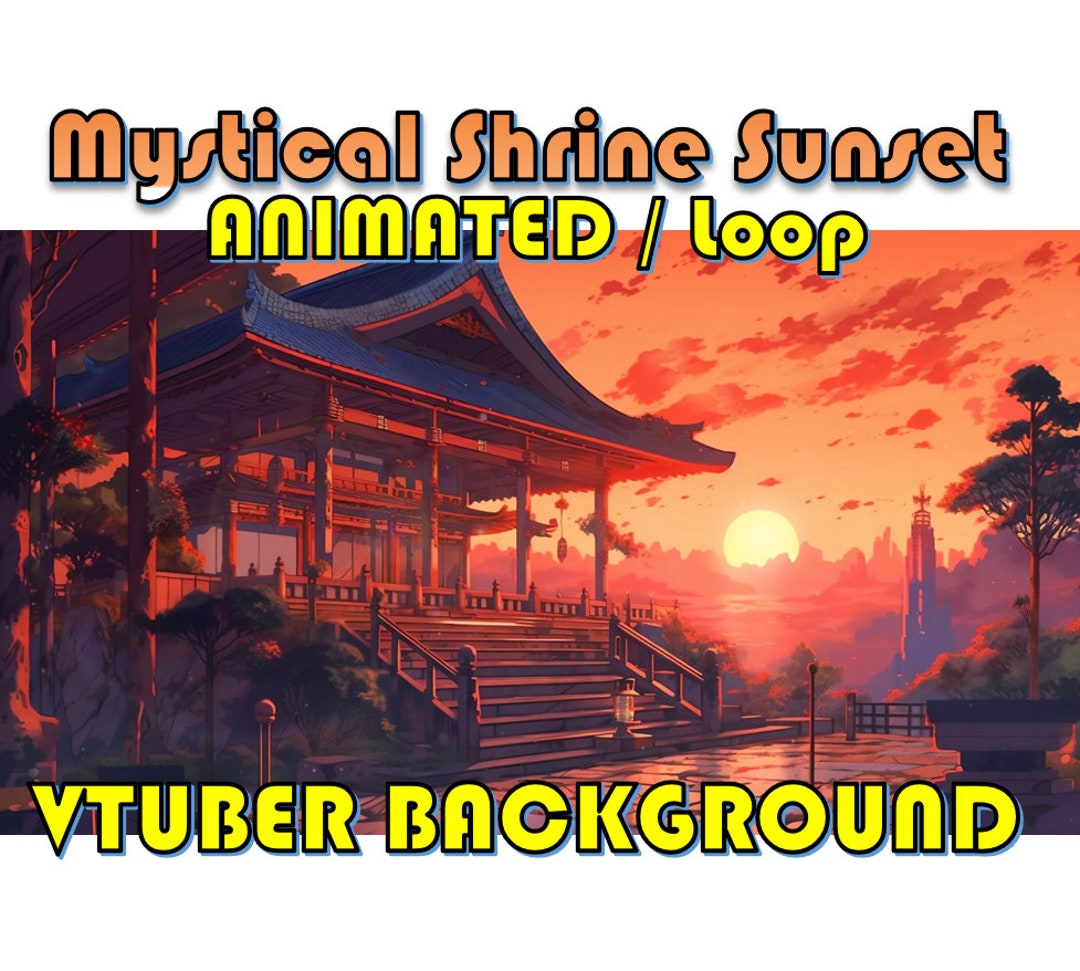 VTUBER ANIMATED BACKGROUND - Mystical Shrine Sunset (loop, 1080p) - Etsy