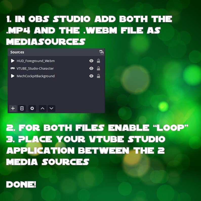 VTUBER ANIMATED BACKGROUND Green Mecha Cockpit loop, 1080p, Stream ...