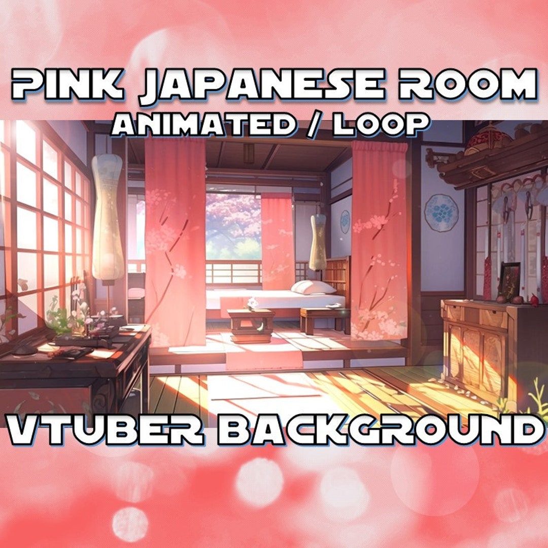 ANIMATED BACKGROUND | Pink Japanese Traditional Room (loop, 1080p ...
