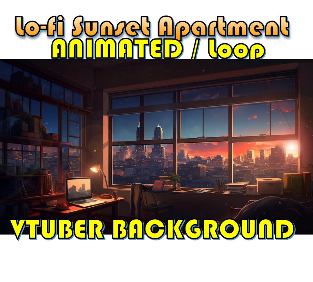 VTUBER ANIMATED BACKGROUND - Lo-fi Sunset Apartment (loop, 1080p) - Etsy