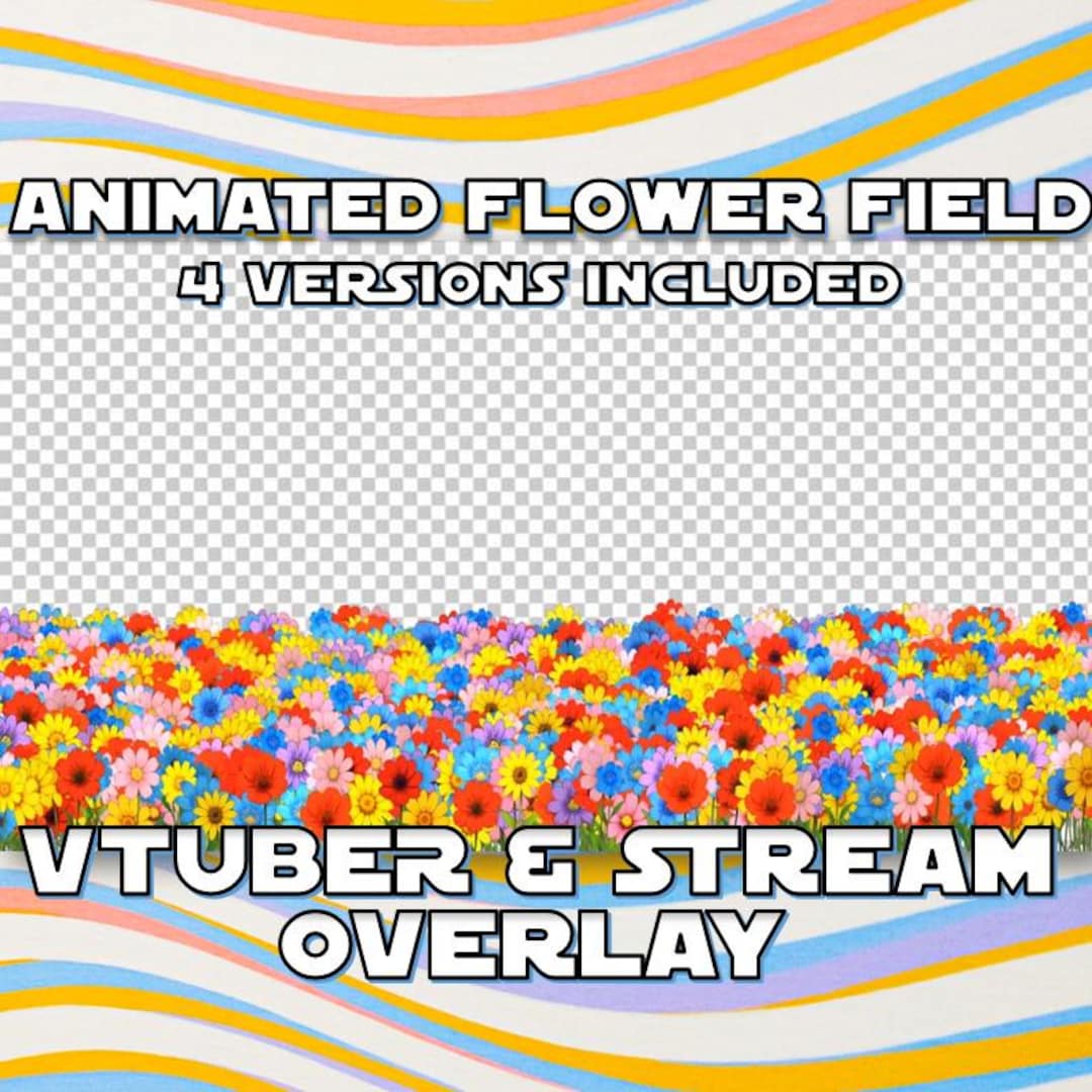 ANIMATED VTUBER OVERLAY | Colorful Flower Field (loop, Alpha, 1080p ...