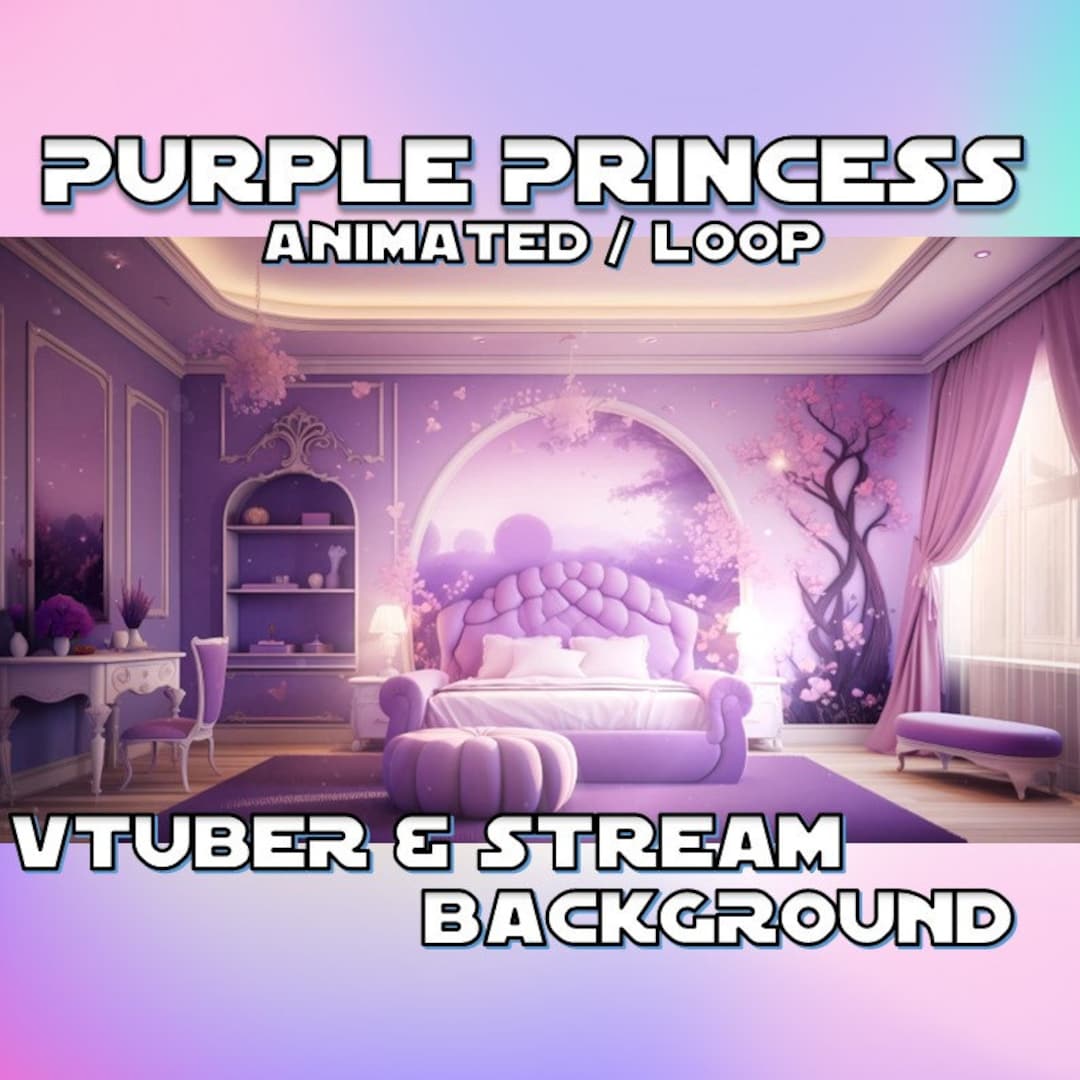 ANIMATED VTUBER BACKGROUND | Purple Princess Room (loop, 1080p, Stream ...