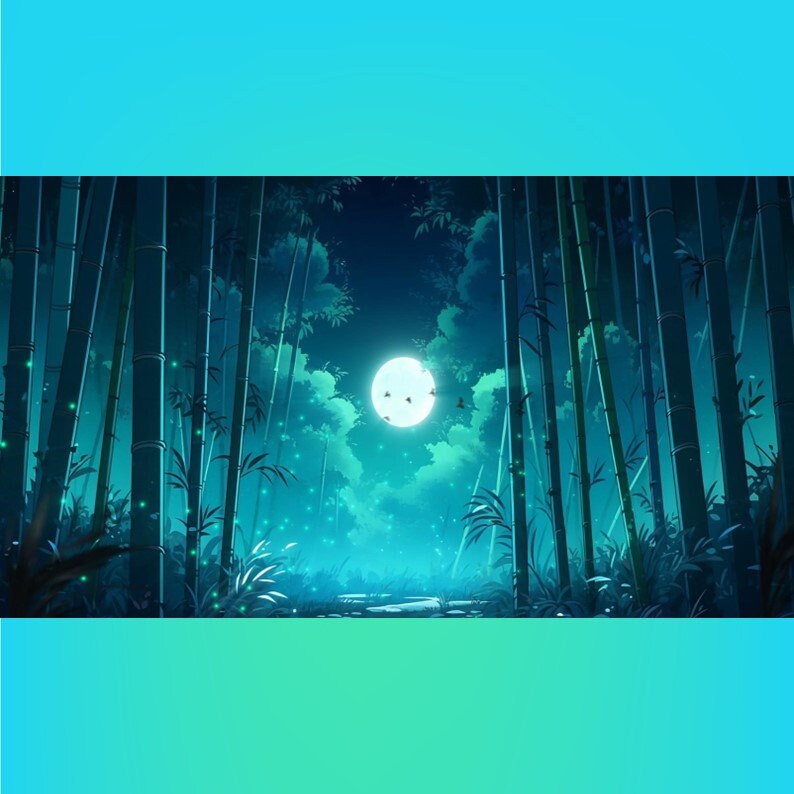 ANIMATED STREAM BACKGROUND Moonlight Bamboo Forrest loop, 1080p, Stream ...