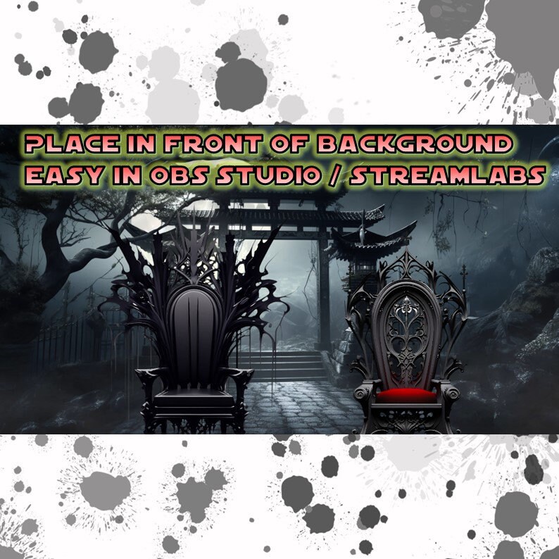 VTUBER CHAIR 4 Epic Gothic Chairs VTUBER Asset High Quality Png Files ...