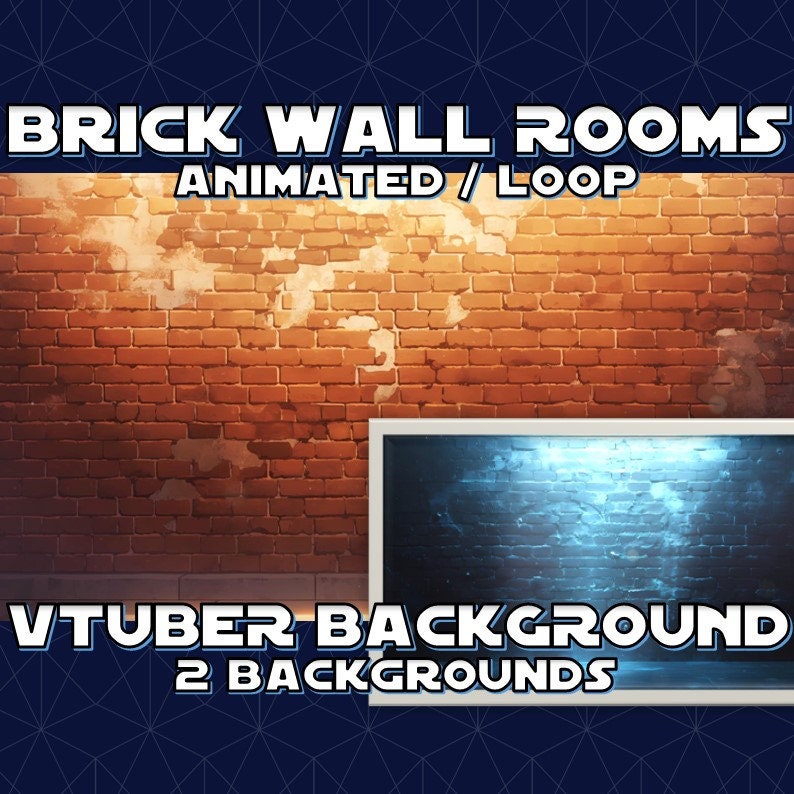 ANIMATED VTUBER BACKGROUND Brick Wall Rooms loop, 1080p, Stream Overlay ...