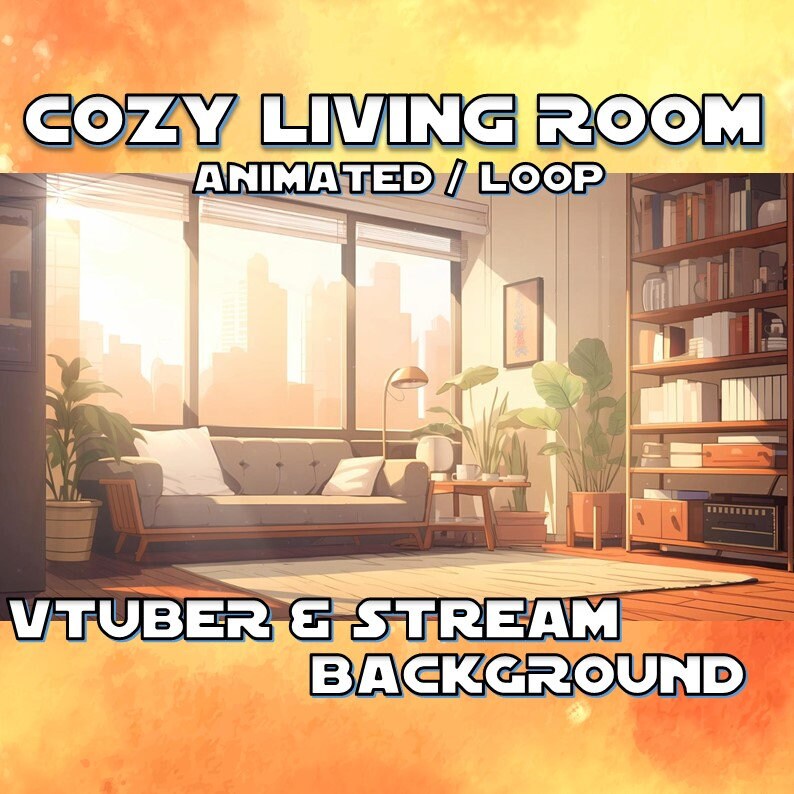 ANIMATED STREAM BACKGROUND | Cozy Living Room (loop, 1080p, Stream ...