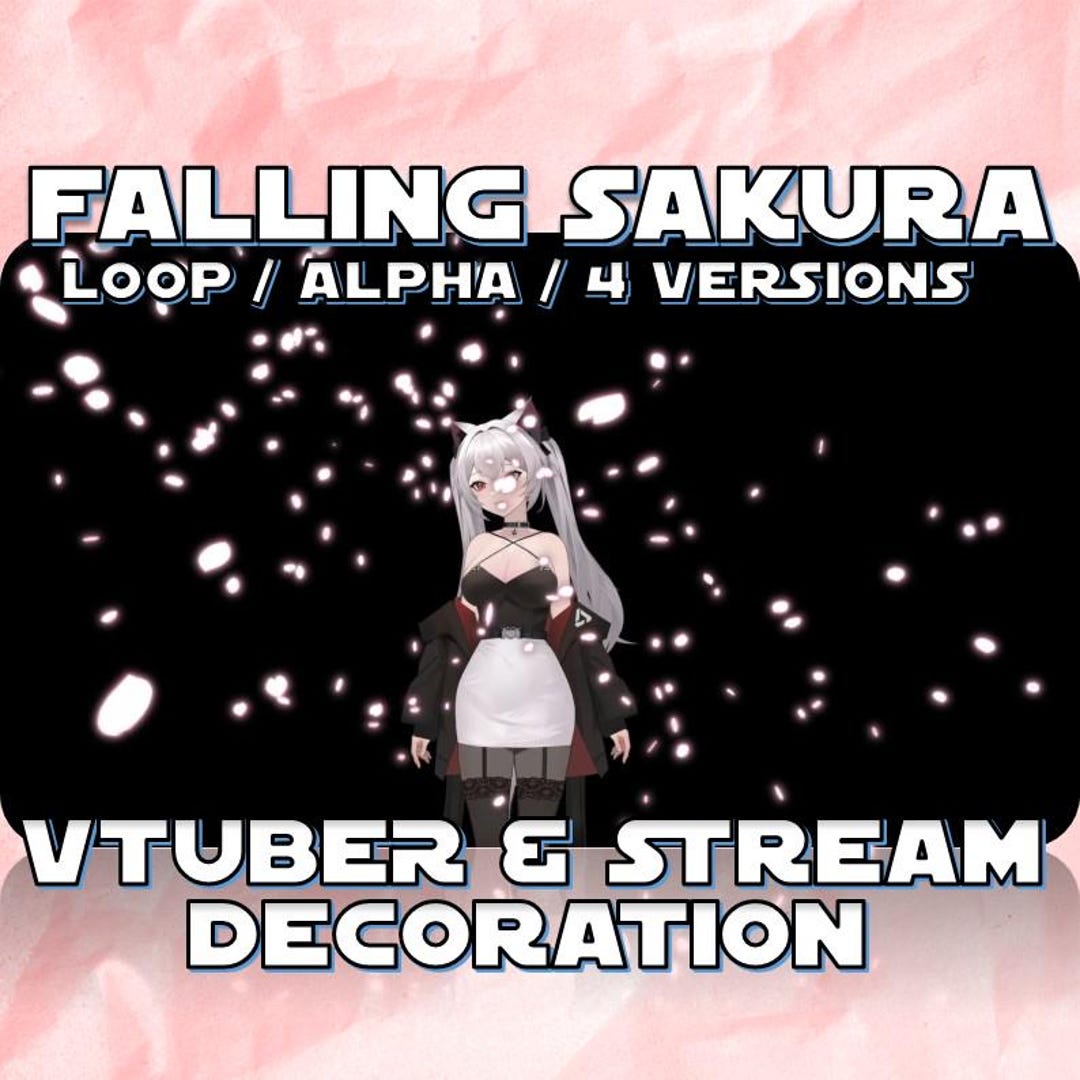 ANIMATED VTUBER DECORATION | Falling Sakura(loop, 1080p, Stream Overlay ...