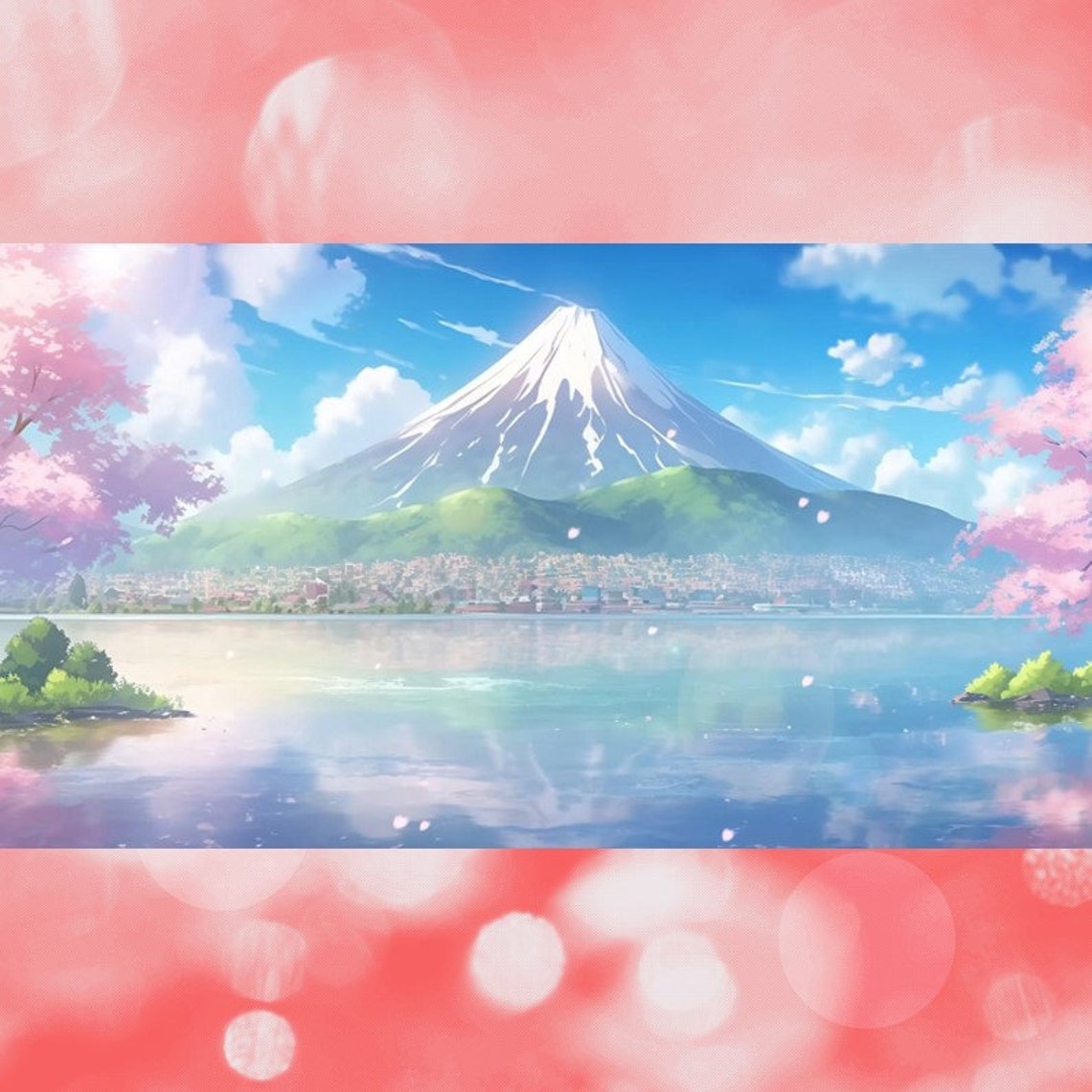 VTUBER ANIMATED BACKGROUND - Mount Fuji Japan (loop, 1080p, Stream ...