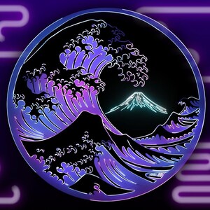 ANIMATED VTUBER BACKGROUND | Neon Hyokusai Wave (loop, 1080p, Stream ...