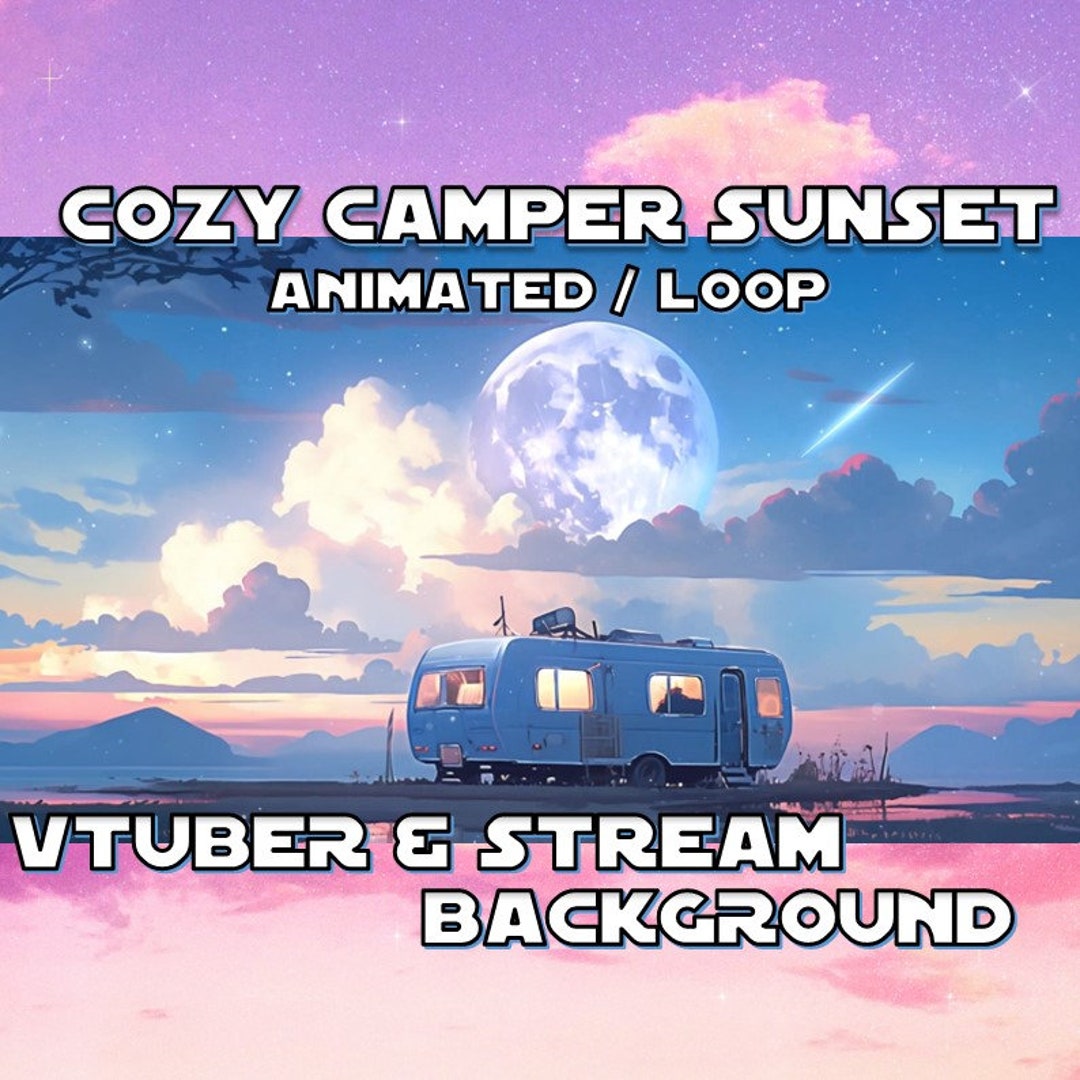 ANIMATED BACKGROUND | Cozy Camper Sunset (loop, 1080p, Stream Overlay ...