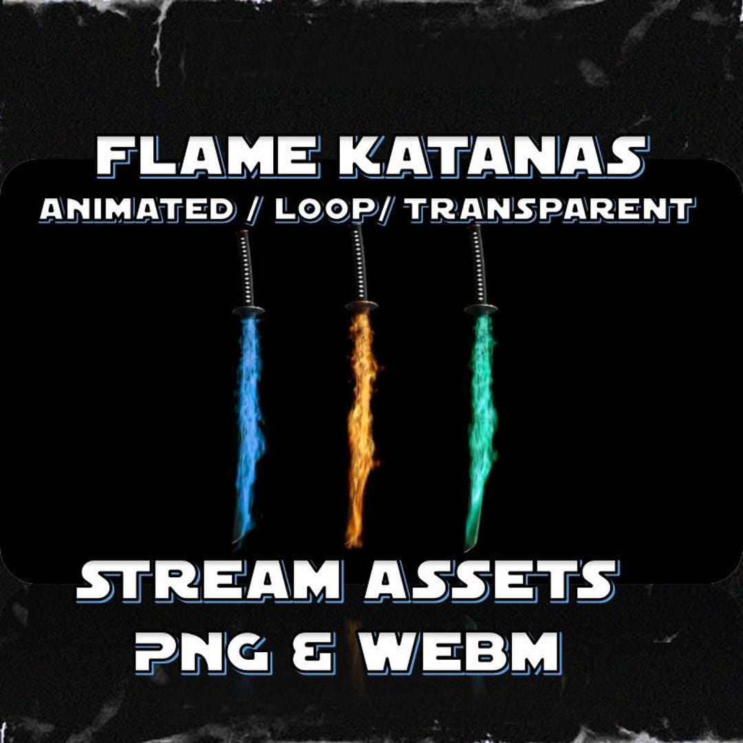 ANIMATED VTUBER ASSET | Flame Katanas (loop, Stream Overlay, Vtube ...