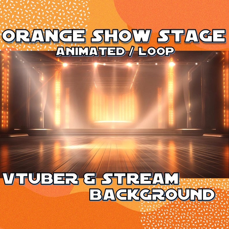 ANIMATED VTUBER BACKGROUND | Orange Show Stage (loop, 1080p, Stream ...