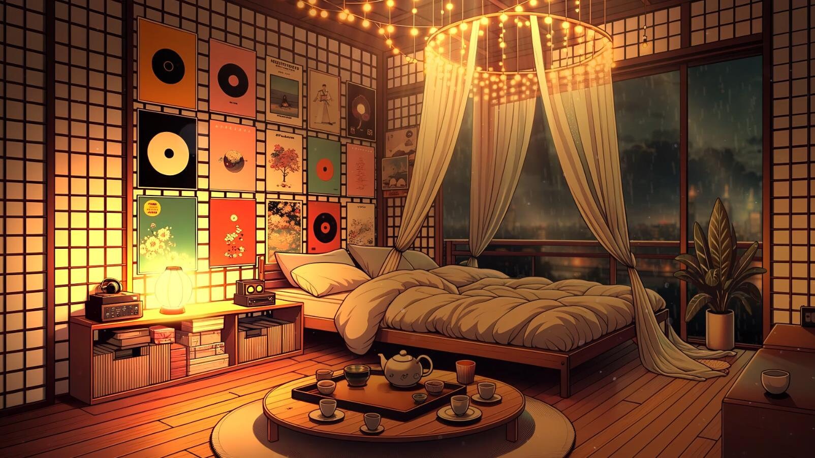 ANIMATED VTUBER BACKGROUND Relaxed Bedroom loop, 1080p, Stream Overlay ...