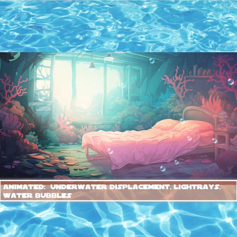 ANIMATED VTUBER BACKGROUND Underwater Room loop, 1080p, Stream Overlay ...