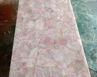 Rose Quartz Center Table Top / Pink Rose Quartz Stones Kitchen Counter ...