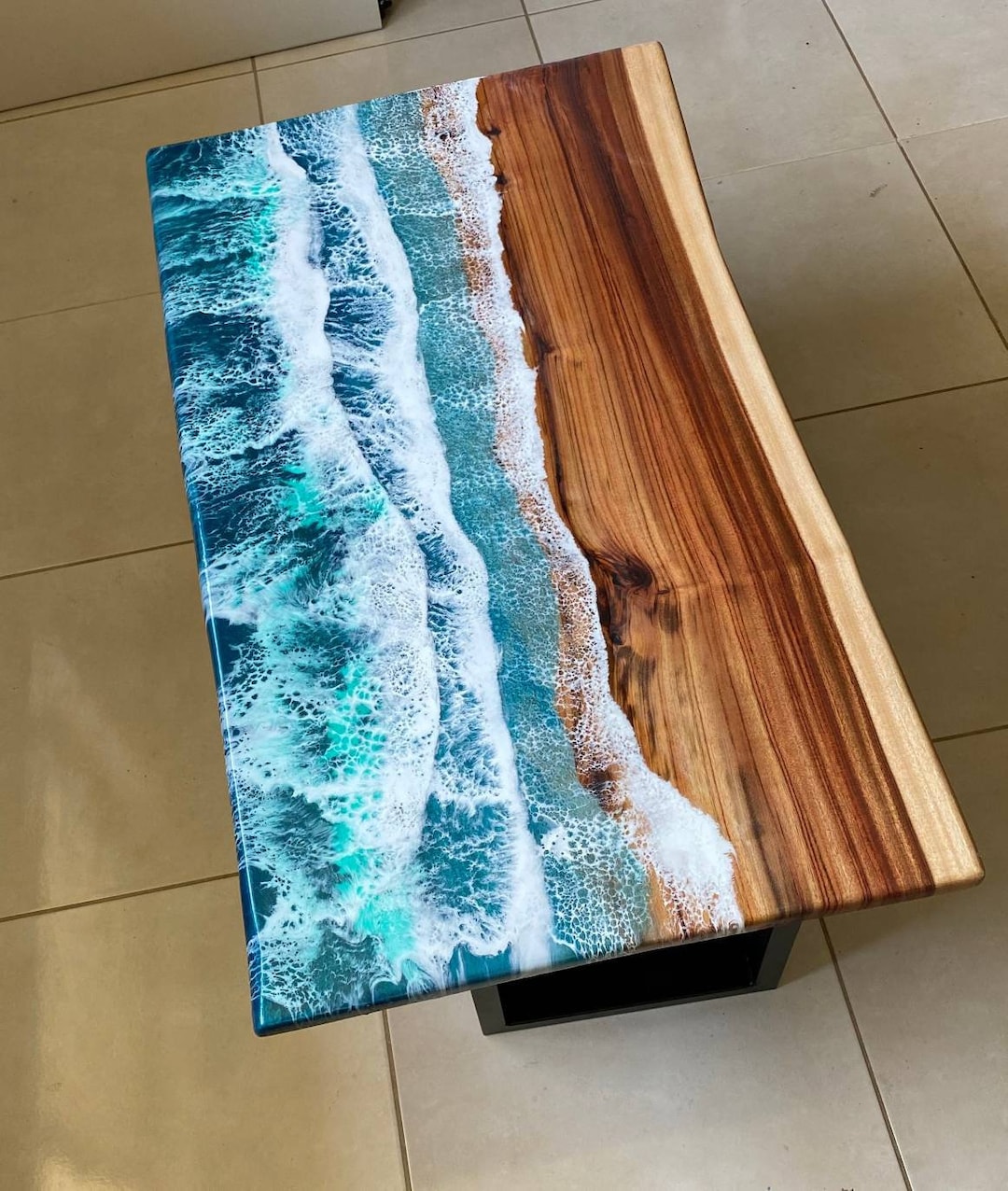 Ocean Coffee Table Dining Epoxy Table Ocean Wave Epoxy - Etsy