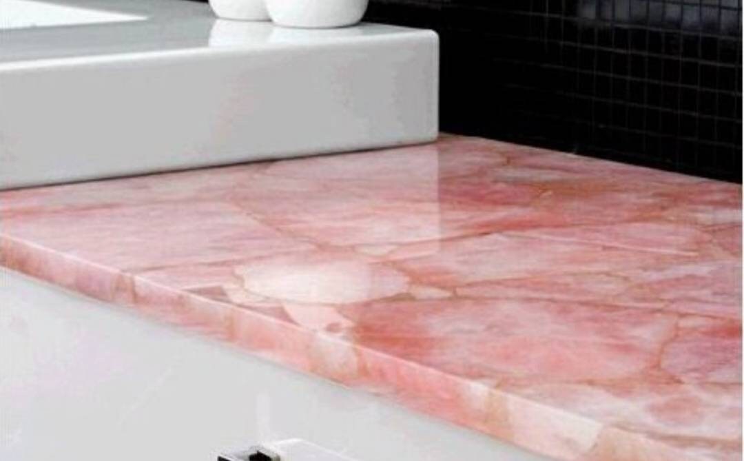 Pink Quartz Slab / Rose Quartz Vanity Top / Rose Quartz Countertop ...