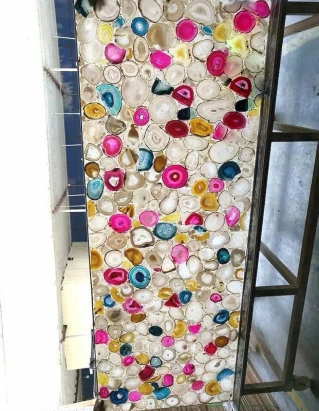 Mix Agate Dining Table, Natural Agate Conference Table, Natural Agate ...