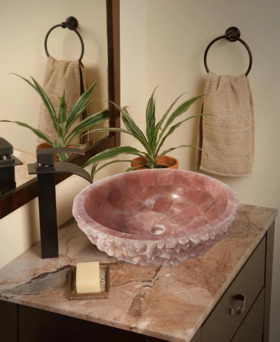 Rose Quartz Wash Basin/quartz Countertops Sink/wash Basin Kichen ...