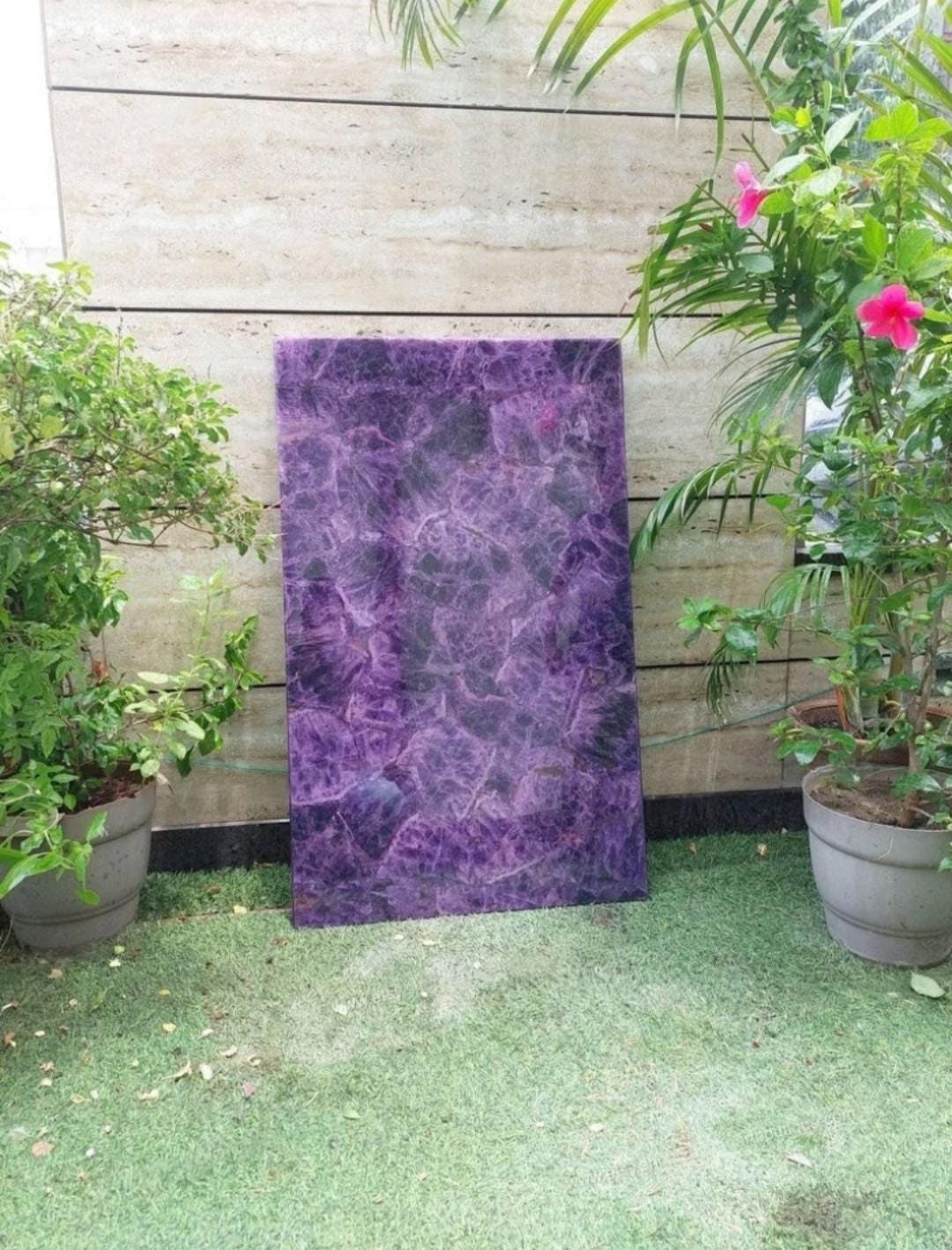 Purple Amethyst Stone Countertop Dining Table, Coffee Table, Side Table ...