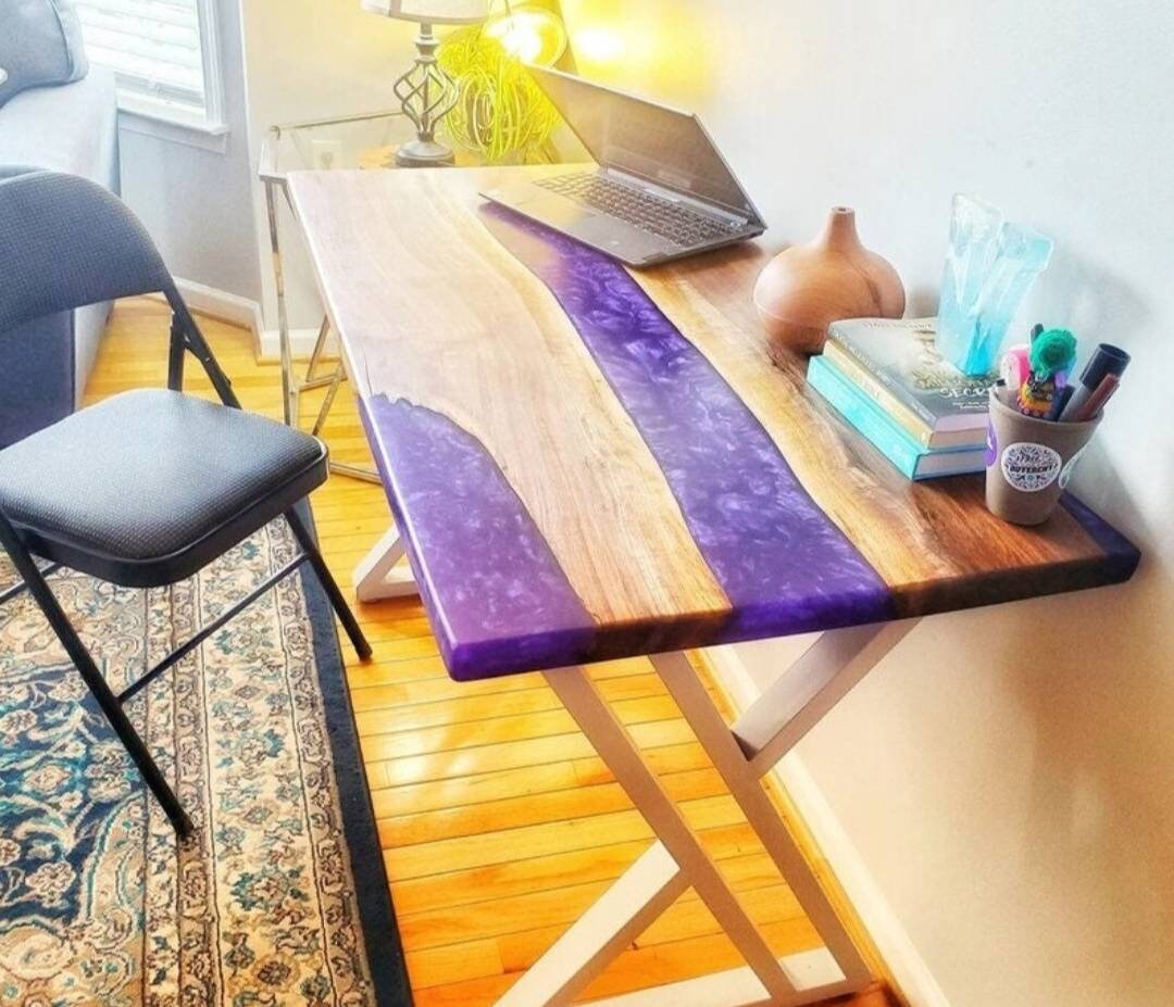 Purple Epoxy Table Epoxy Resin Table River Table Live Edge - Etsy