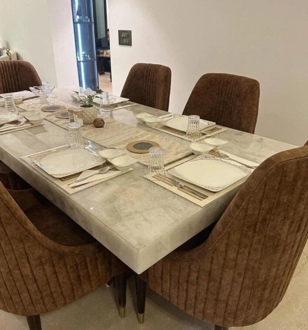 White Quartz Dining Table Top, Botswana Natural Quartz Table, Center ...