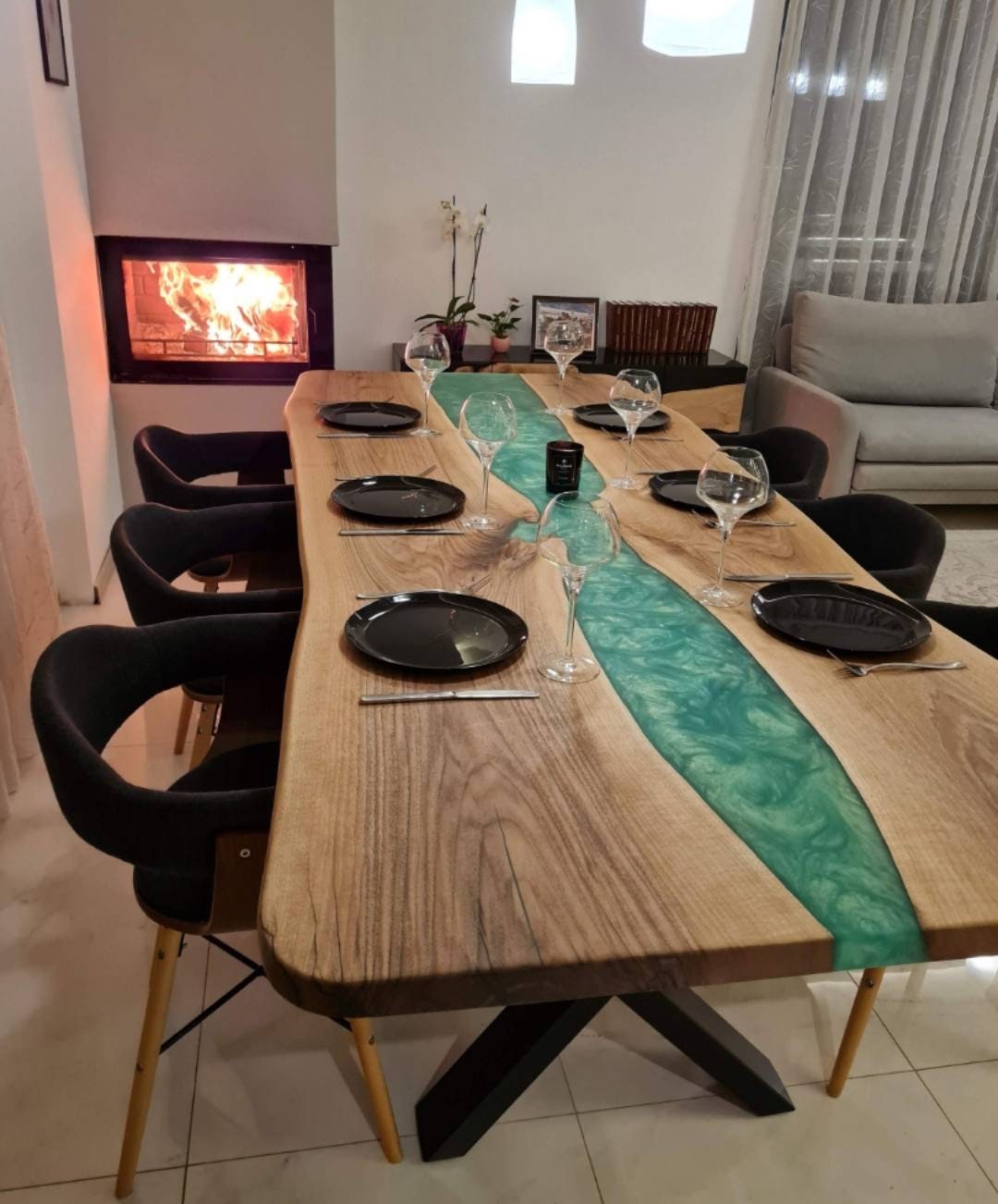 Live Edge Dining Green River Table Made in a Modern Rustic Finish With ...